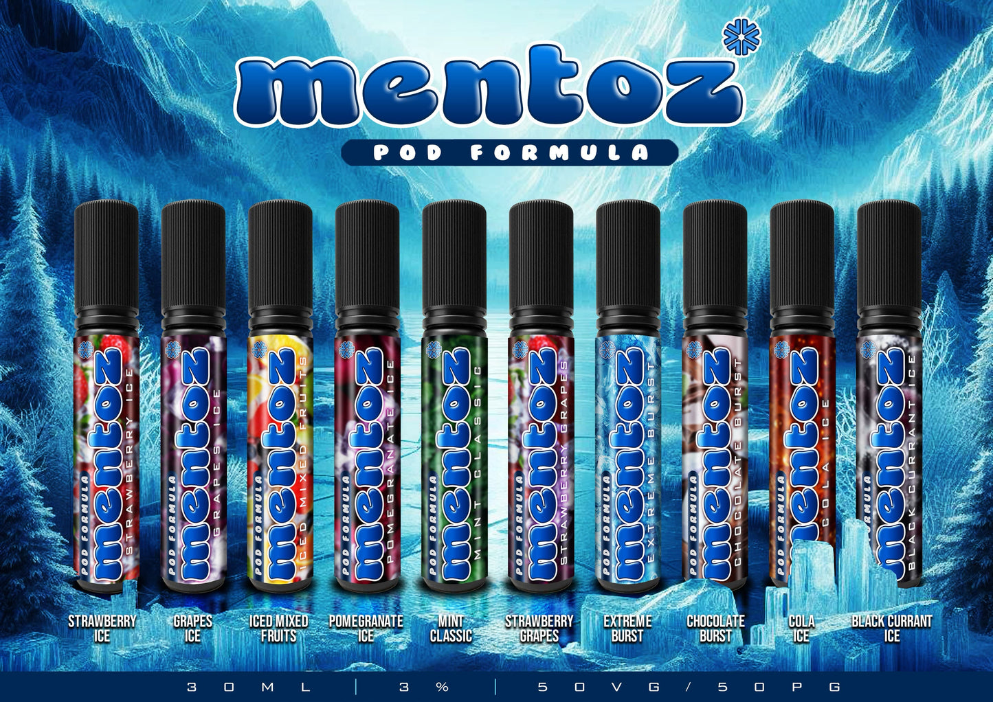 Ventos (Mentoz) Pod Formula 30ml New Packaging E-Liquid Vape Juice ...